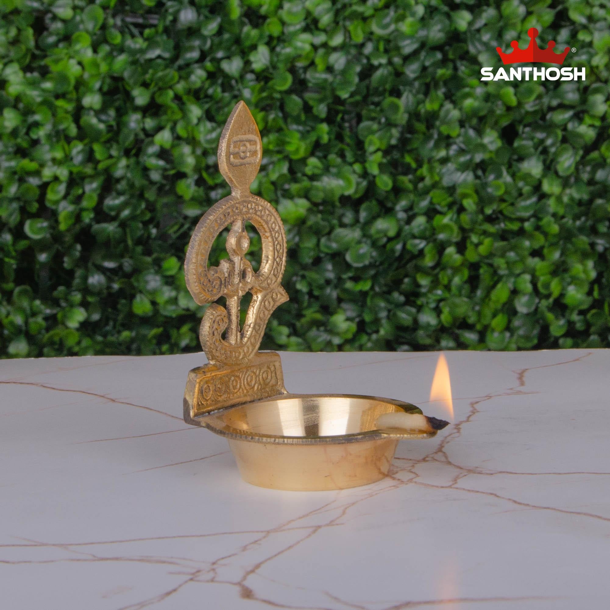 BRASS TAMIL OM VEL VILAKKU – Sacred Needs