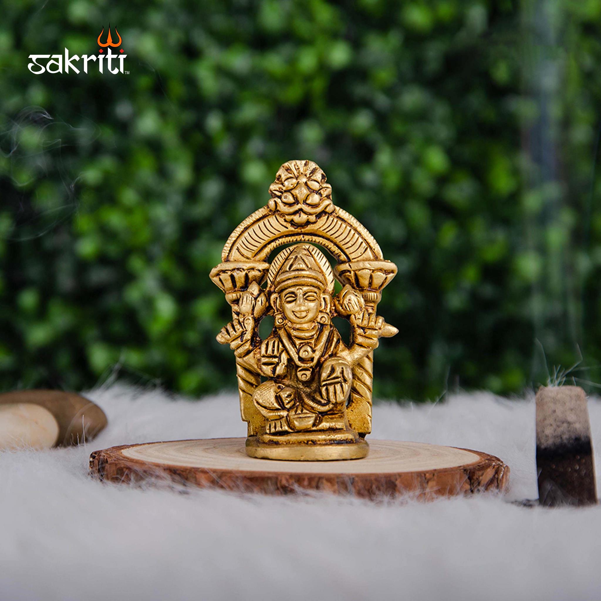 Brass Lakshmi with Arch – 3 Inch Height | Mahalakshmi Idol with Prabha ...