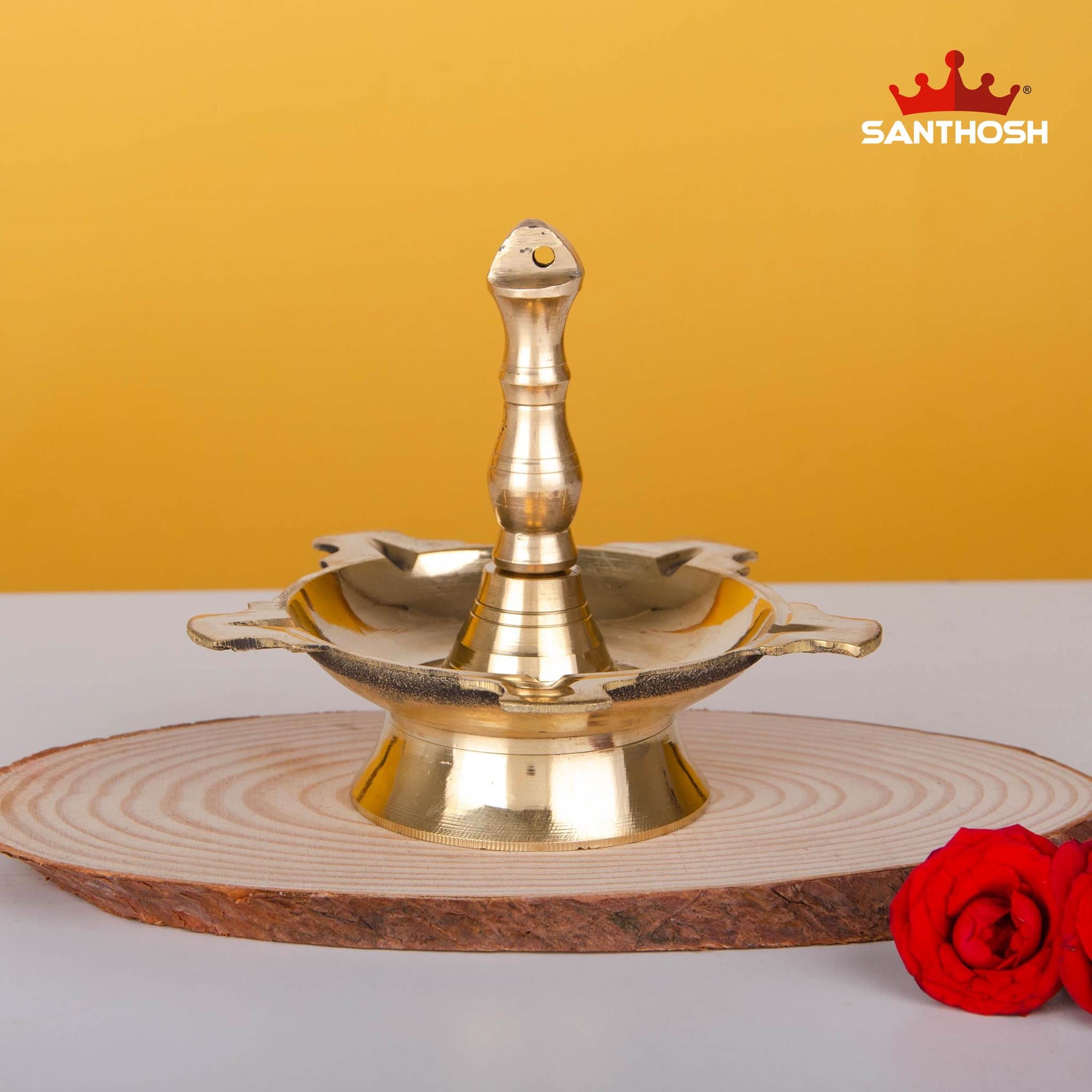 Brass Sarai Vilakku – 3.6 Inch Height | Compact Brass Oil Lamp for Dai ...