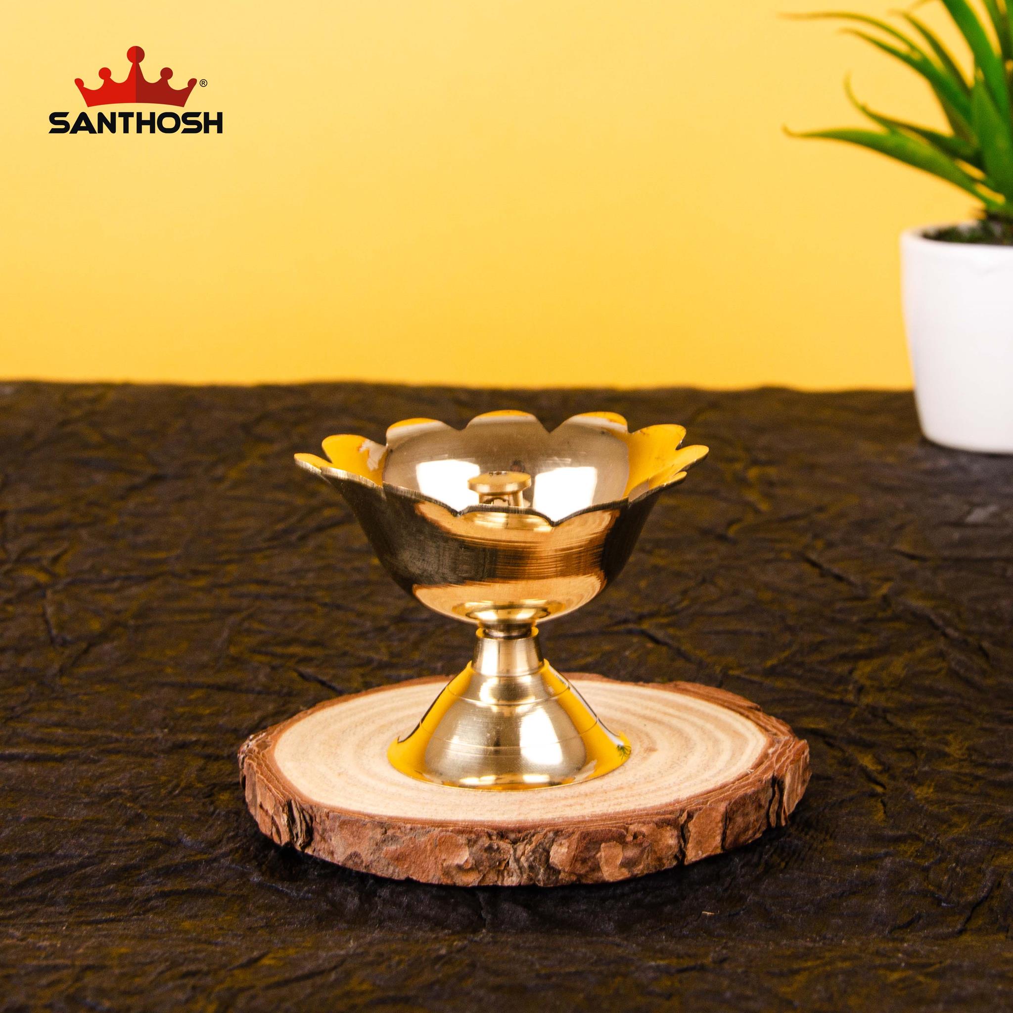 Brass Lotus Deepam – 2.5 Inch Height | Traditional Lotus Style Deepam ...
