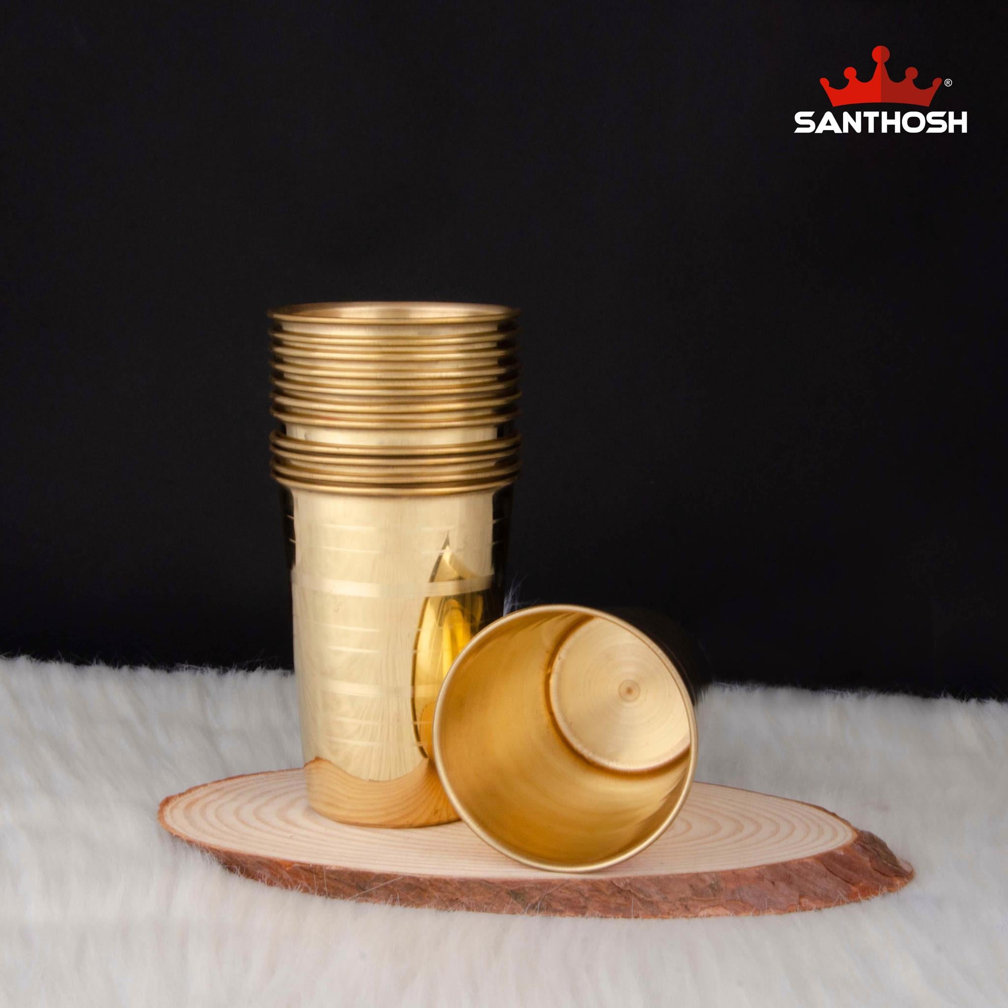 ICC V-Shaped Glass/Tumbler – 4.3 Inch Height | Brass Drinking Tumbler ...