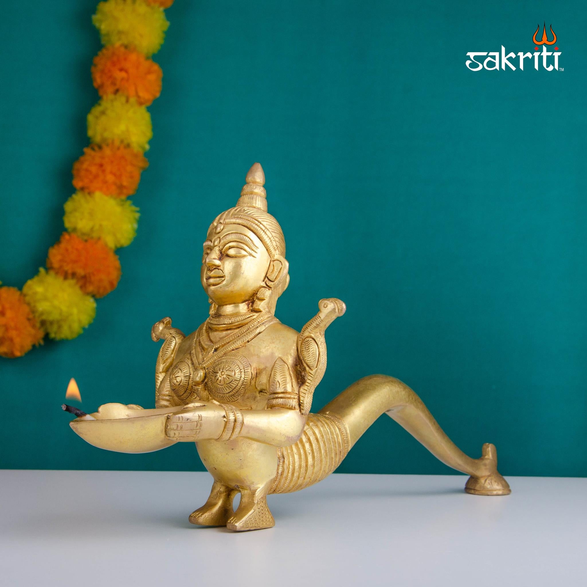 Brass Pavai Arti – 7 Inch Height | Brass Aarti Figure of Lady Holding ...