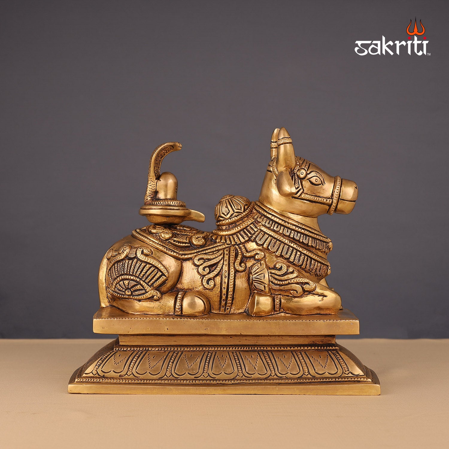 Brass Nandhi Shiva Lingam – 8 Inch Height | Sacred Nandi with Lingam f ...
