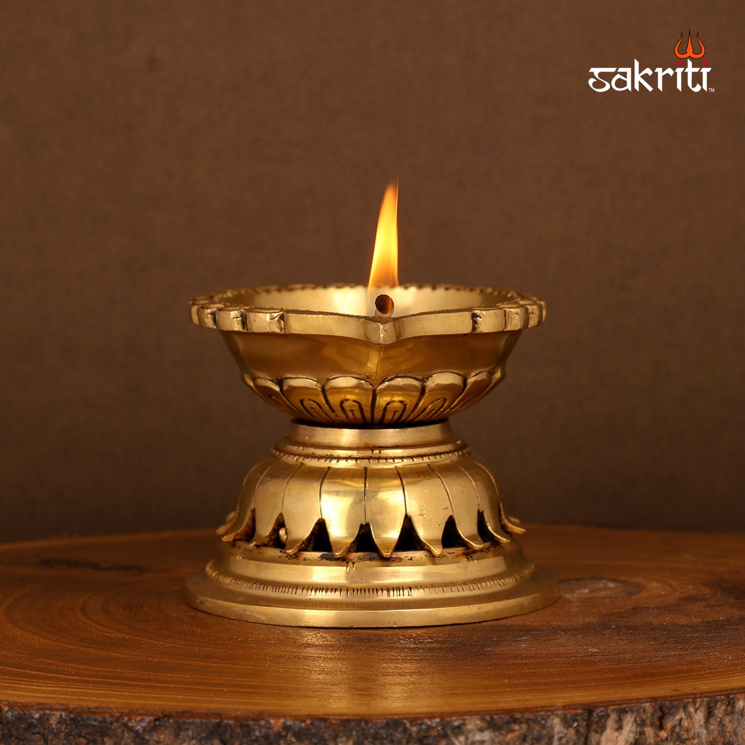 Brass Antique Vilakku – 3.1 Inch Height | Miniature Traditional Brass ...