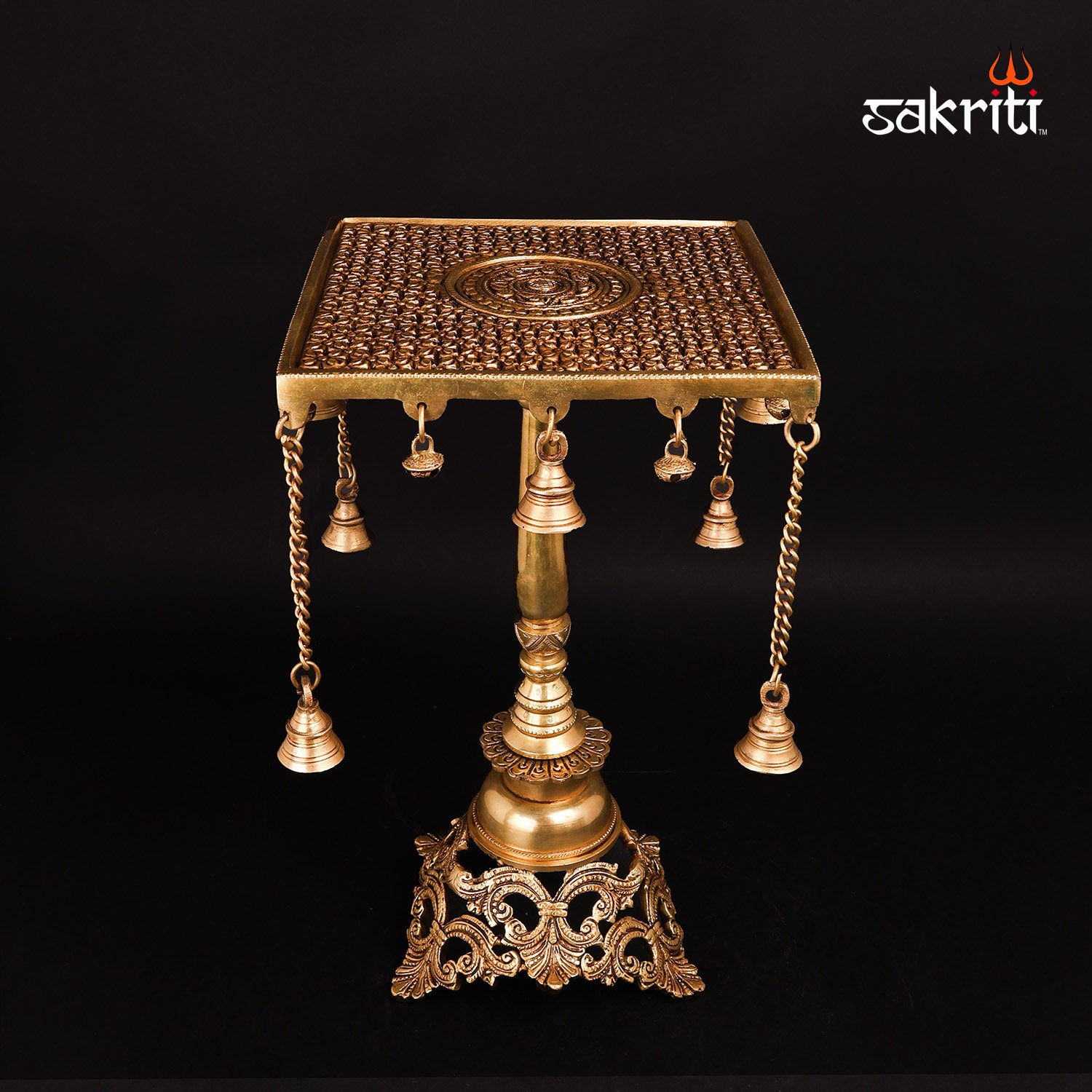 Brass Table / Stand – 15 Inch Height | Decorative Brass Pooja Stand fo ...