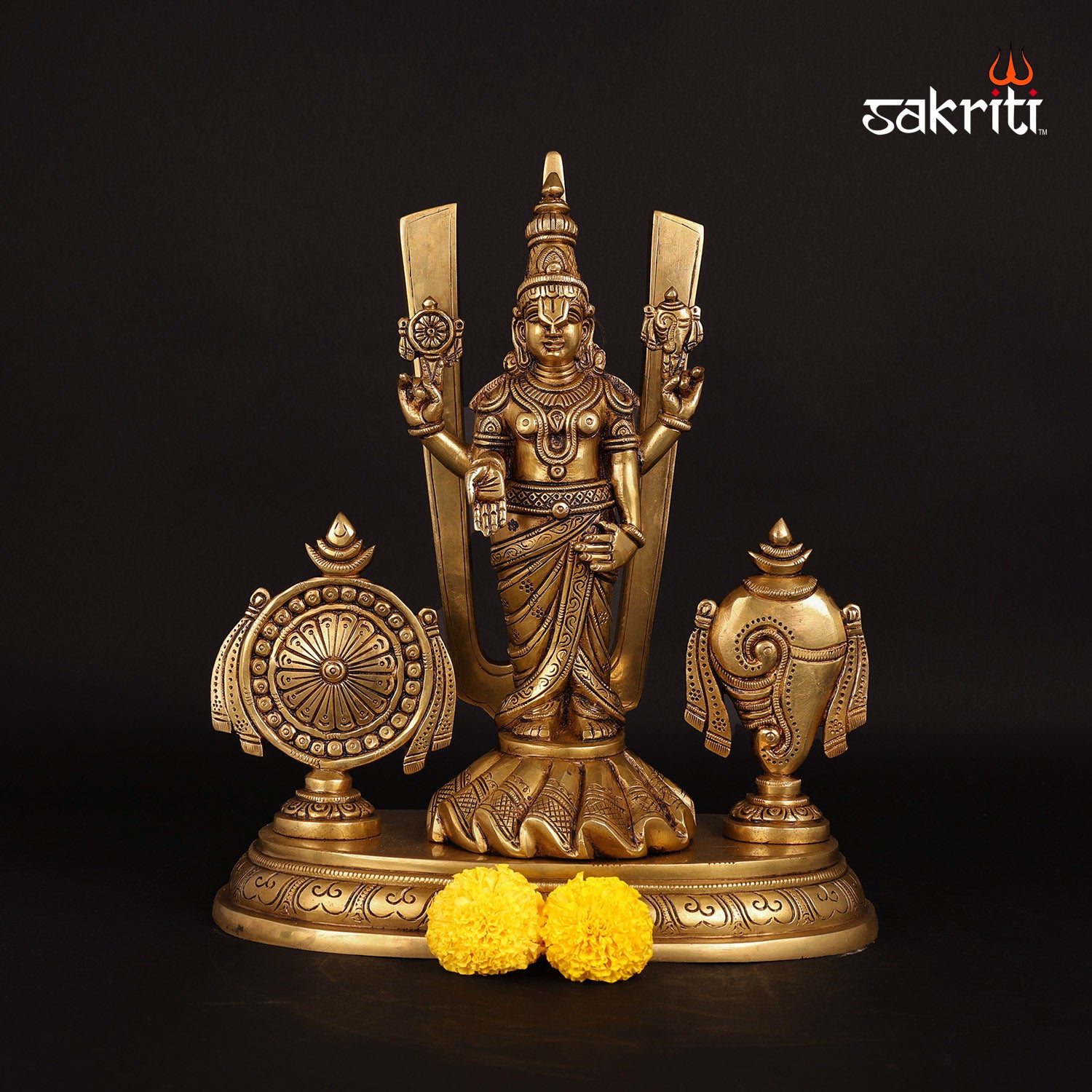 Brass Shankh Chakra Namam Balaji – 14.5 Inch Height | Vishnu Symbol Id ...