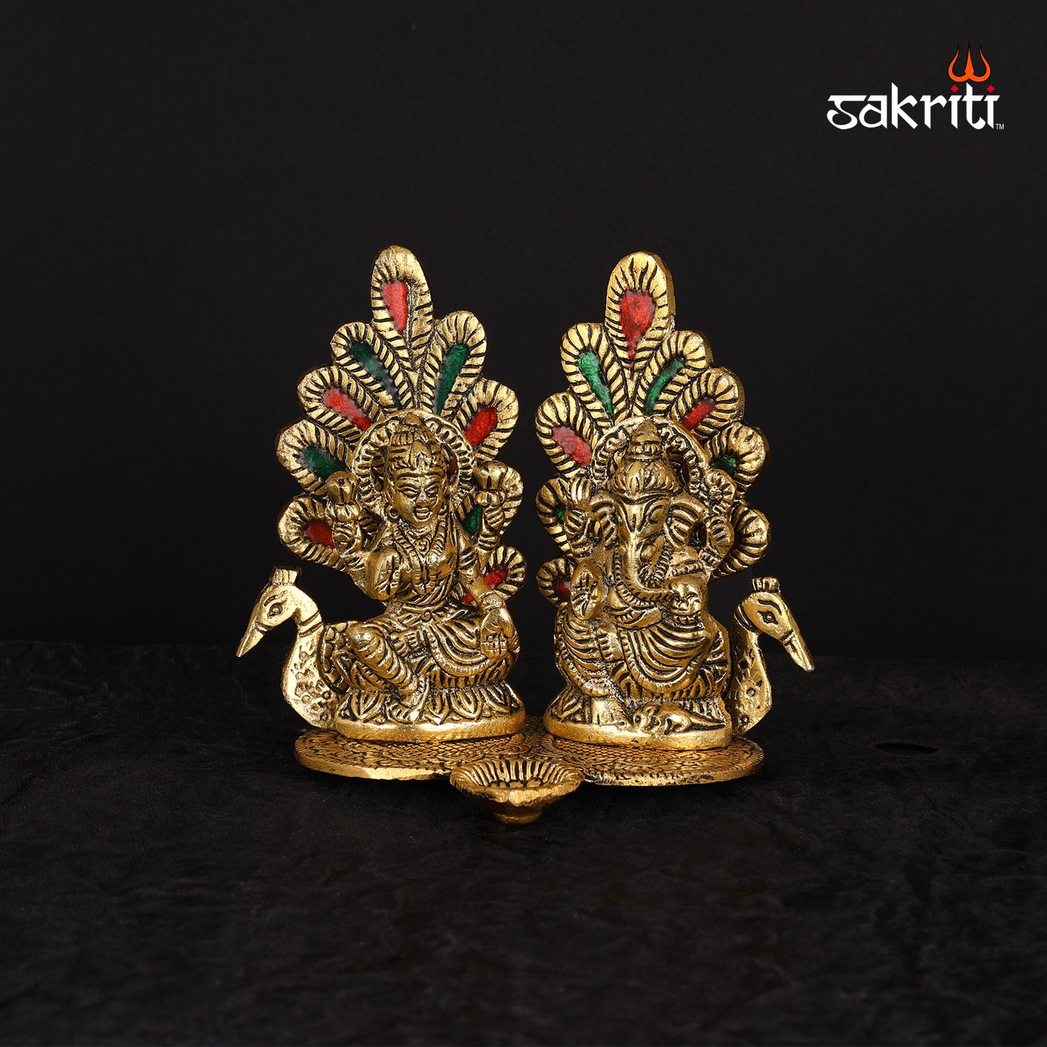 Aluminium Lakshmi Ganesh Peacock Meena – 5.6 Inch Height | Artistic Ga ...
