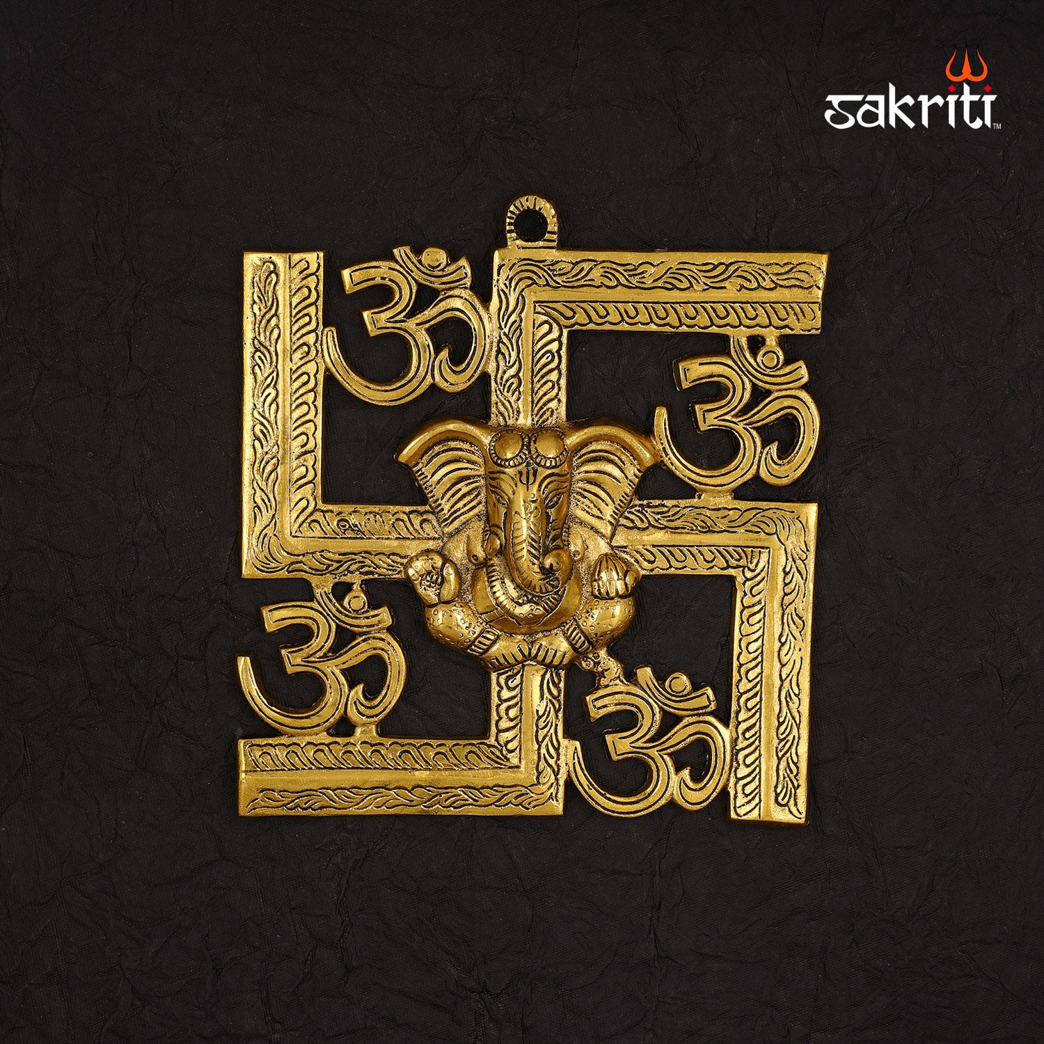 Aluminium Om Swastik Ganesha – 9.1 Inch Height | Ganesh Idol with Om ...