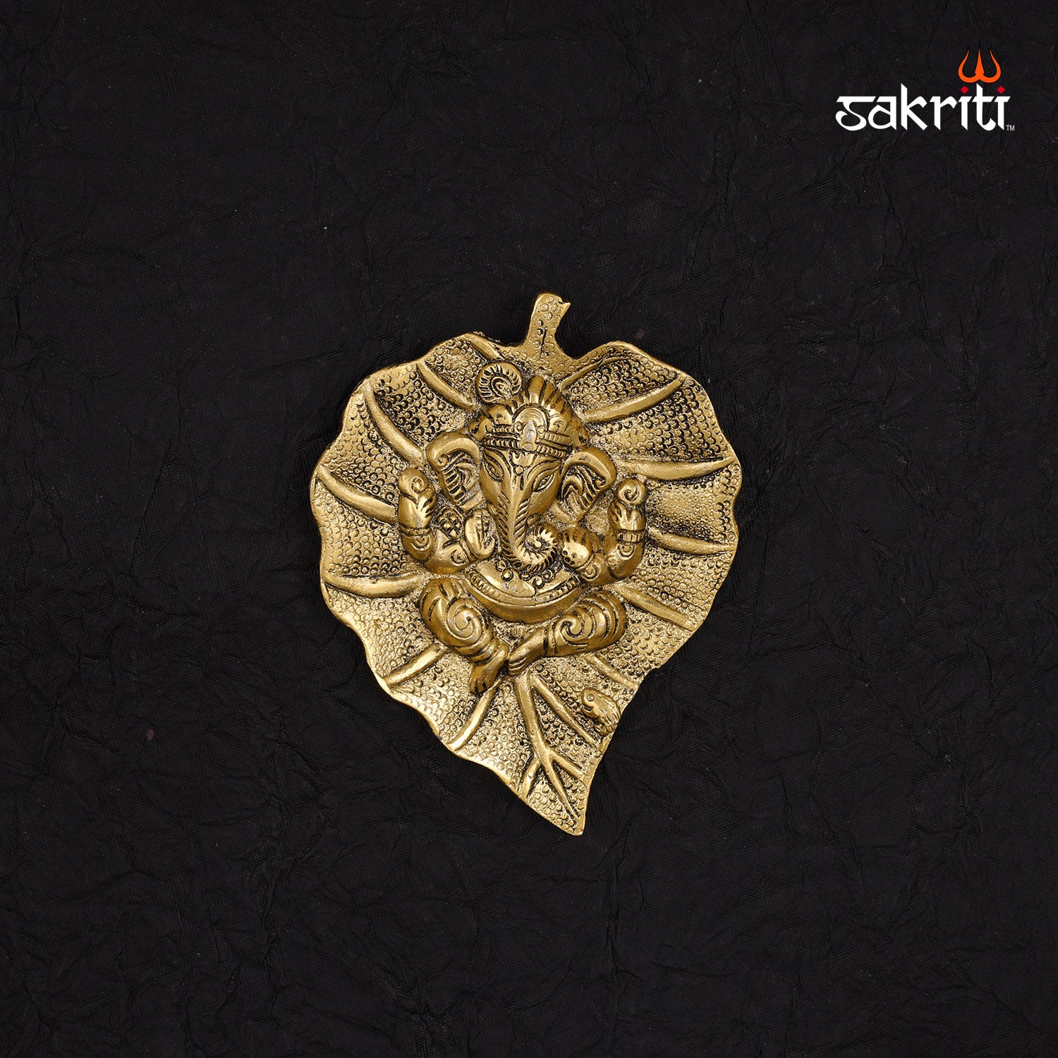 Aluminium Leaf Ganesha Mounted – 7 Inch Height | Decorative Wall Hangi ...