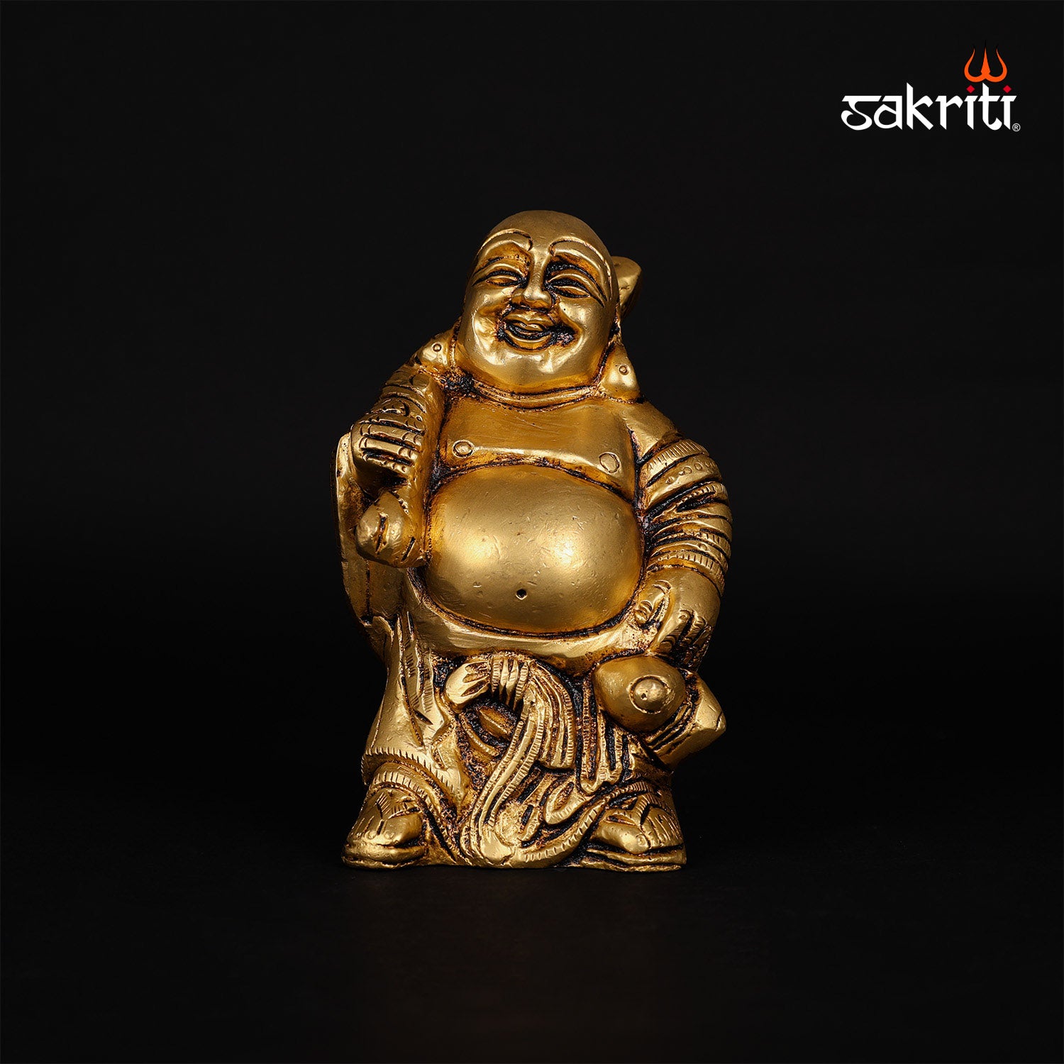 Brass Happy Man with Bag – 5.2 Inch Height | Joyful Statue for Home De ...
