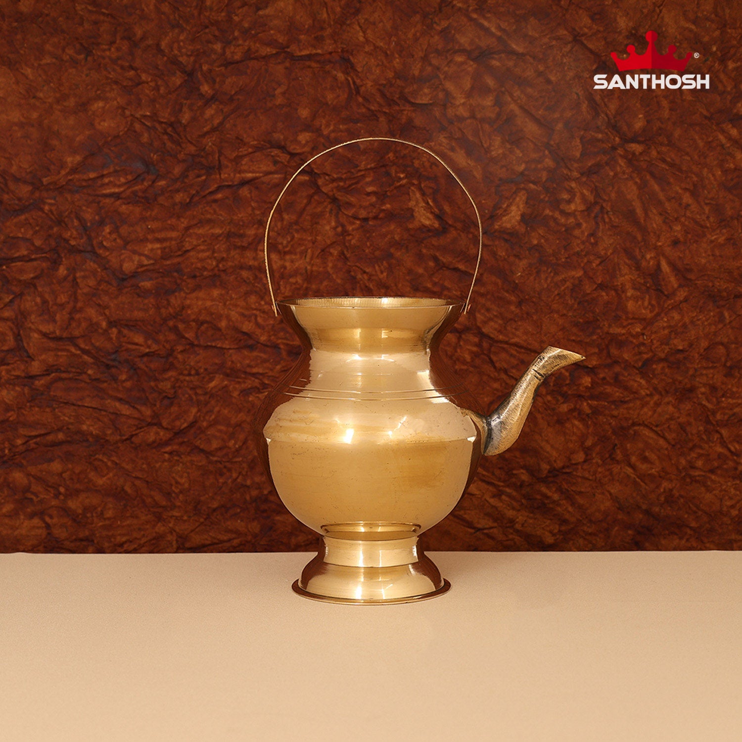 Brass Kamandalam – 7.9 Inch Sacred Brass Kamandal for Pooja Rooms and ...