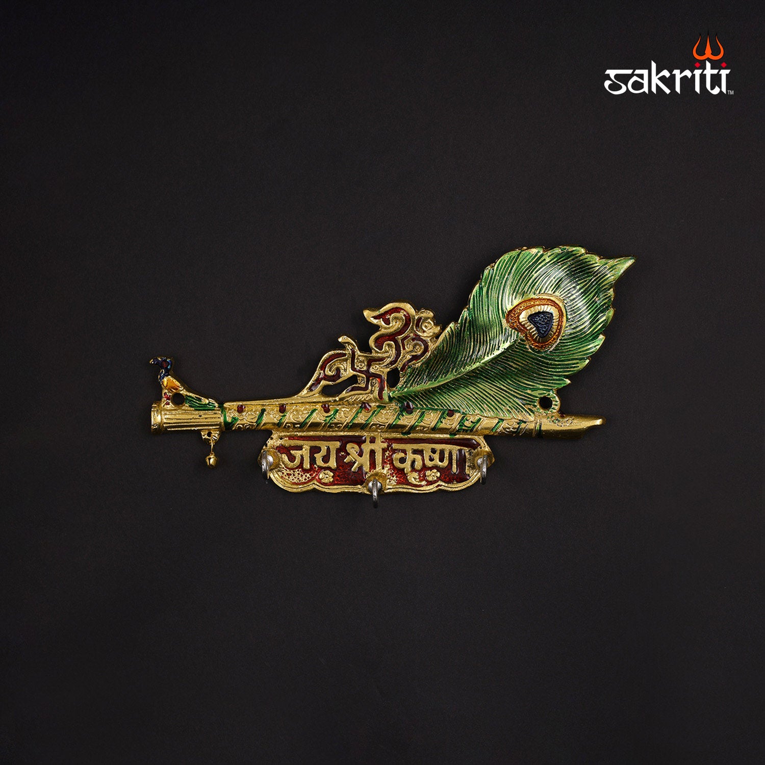 Aluminium Color Krishna Feather – 5 Inch Height | Colorful Krishna Sta ...