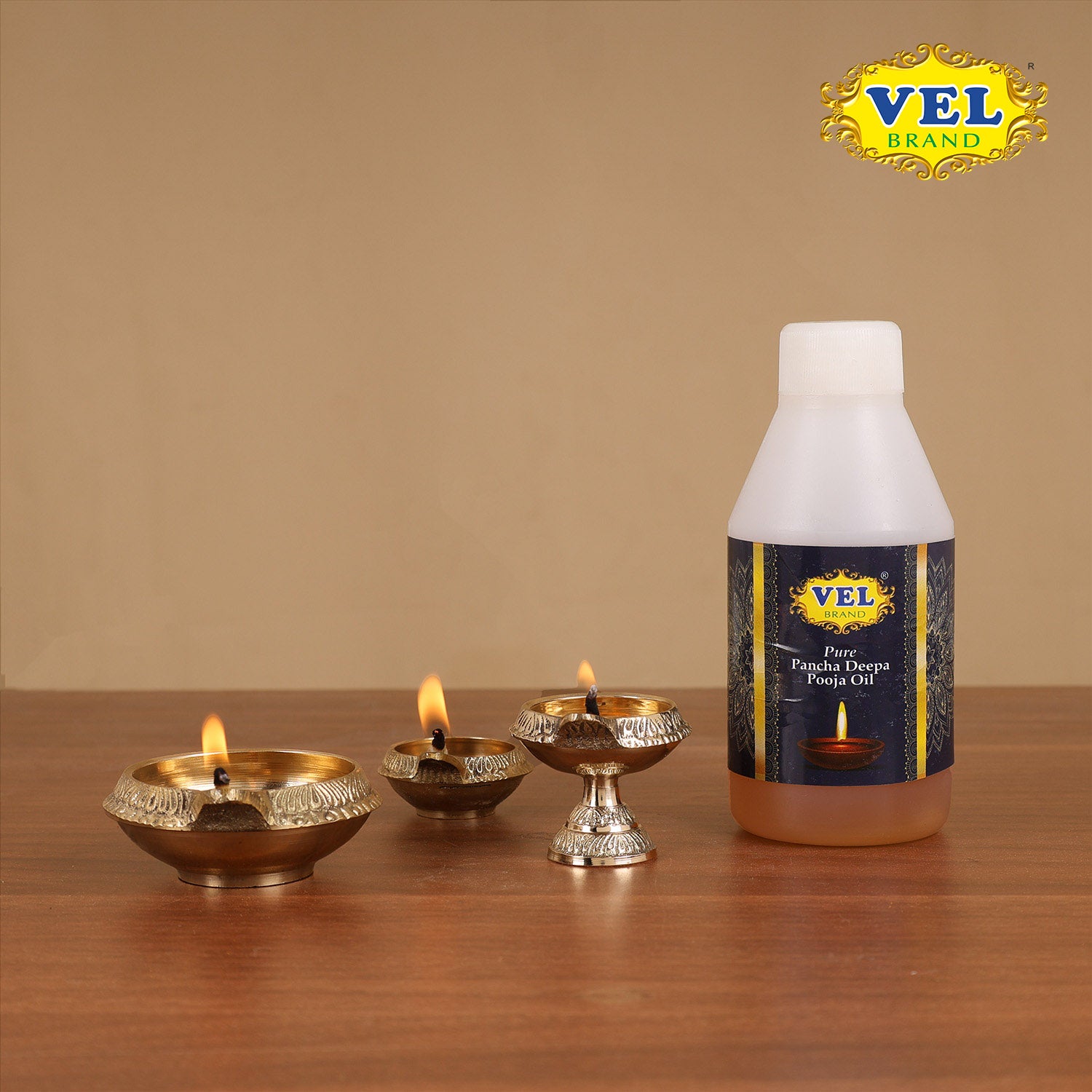 VEL'S 5in1 Lamp Oil – 500ml | Pure Lamp Oil for Pooja, Temples, & Reli – Sacred Needs