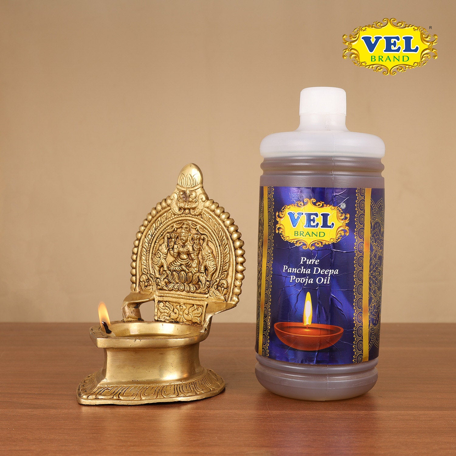 VEL'S 5in1 Lamp Oil – 1000ml | High-Quality Oil for Lamps, Pooja, & Re – Sacred Needs