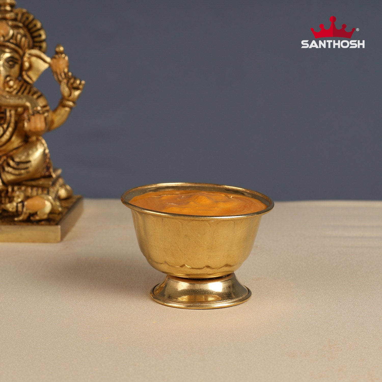 ICC Chandan Cup – 1.4 Inch Height | Brass Chandan Cup for Pooja & Temp ...