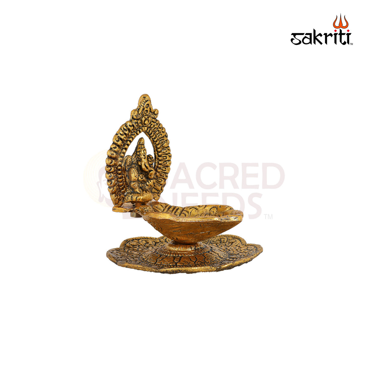 Aluminium Hand Shaped Deepam Gold Polish – 3.8 Inch Decorative Festiva ...