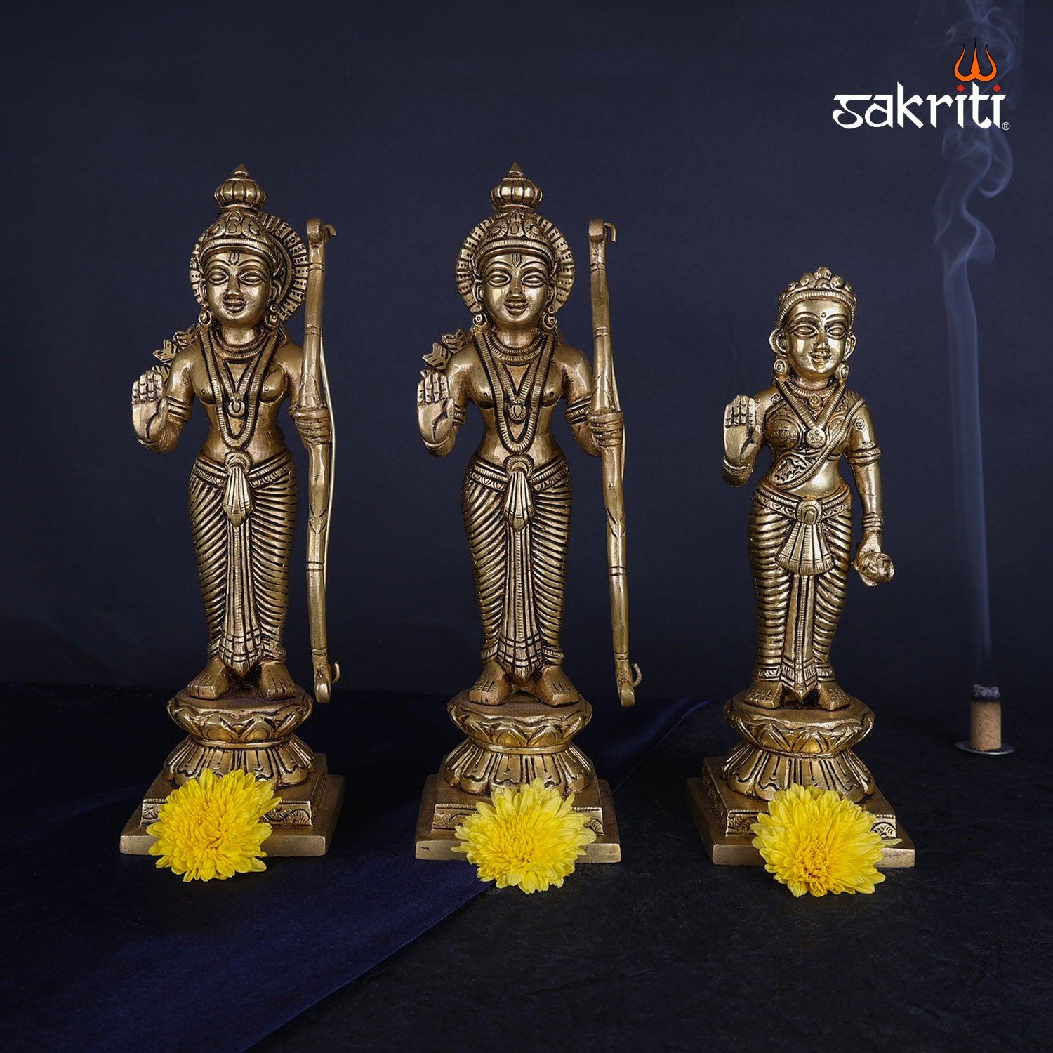 Brass Ram Darbar Set – 11 Inch Complete Hindu God Family Figurine ...