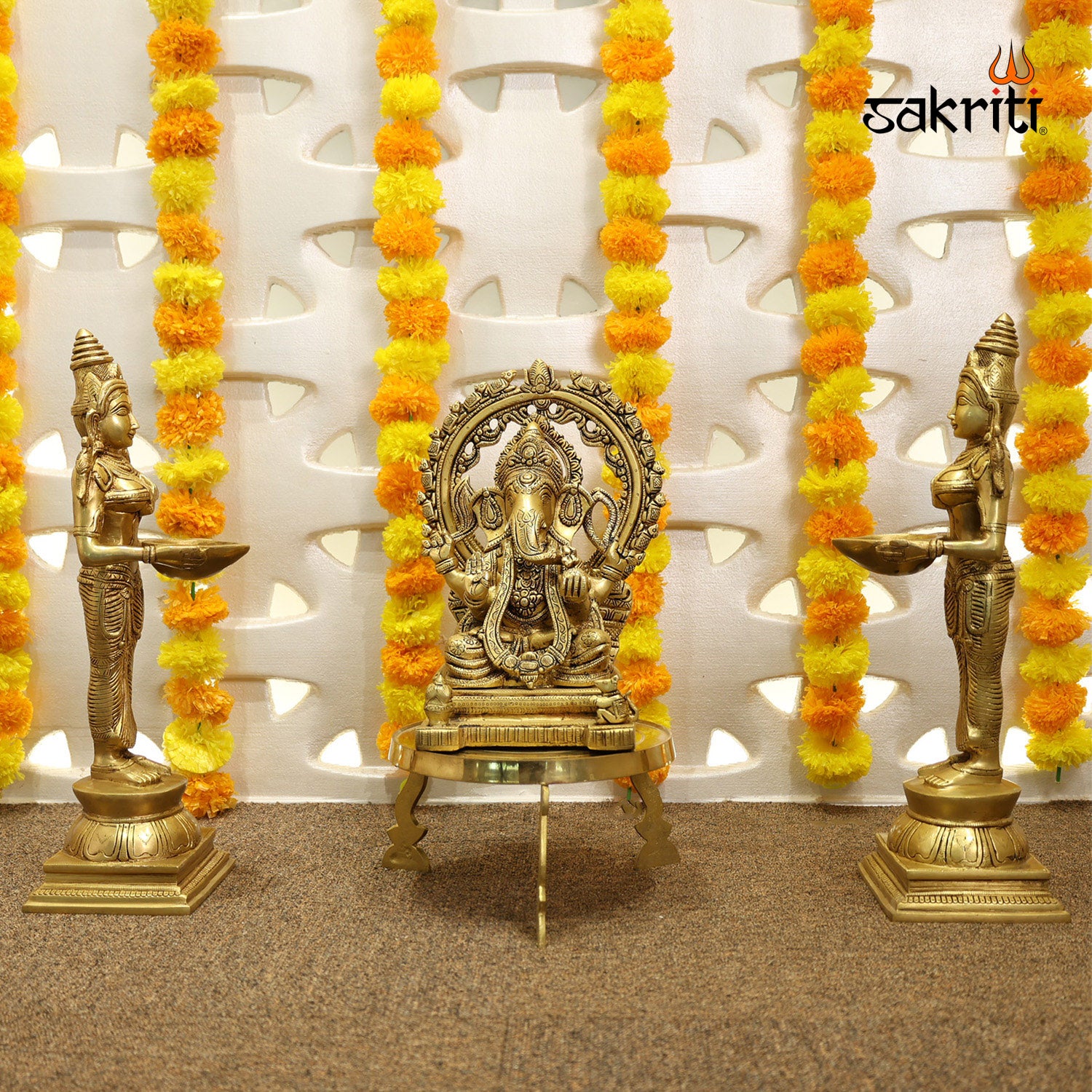 Brass Pavai Vilakku – 17.6 Inch Traditional South Indian Deepam Lady F ...