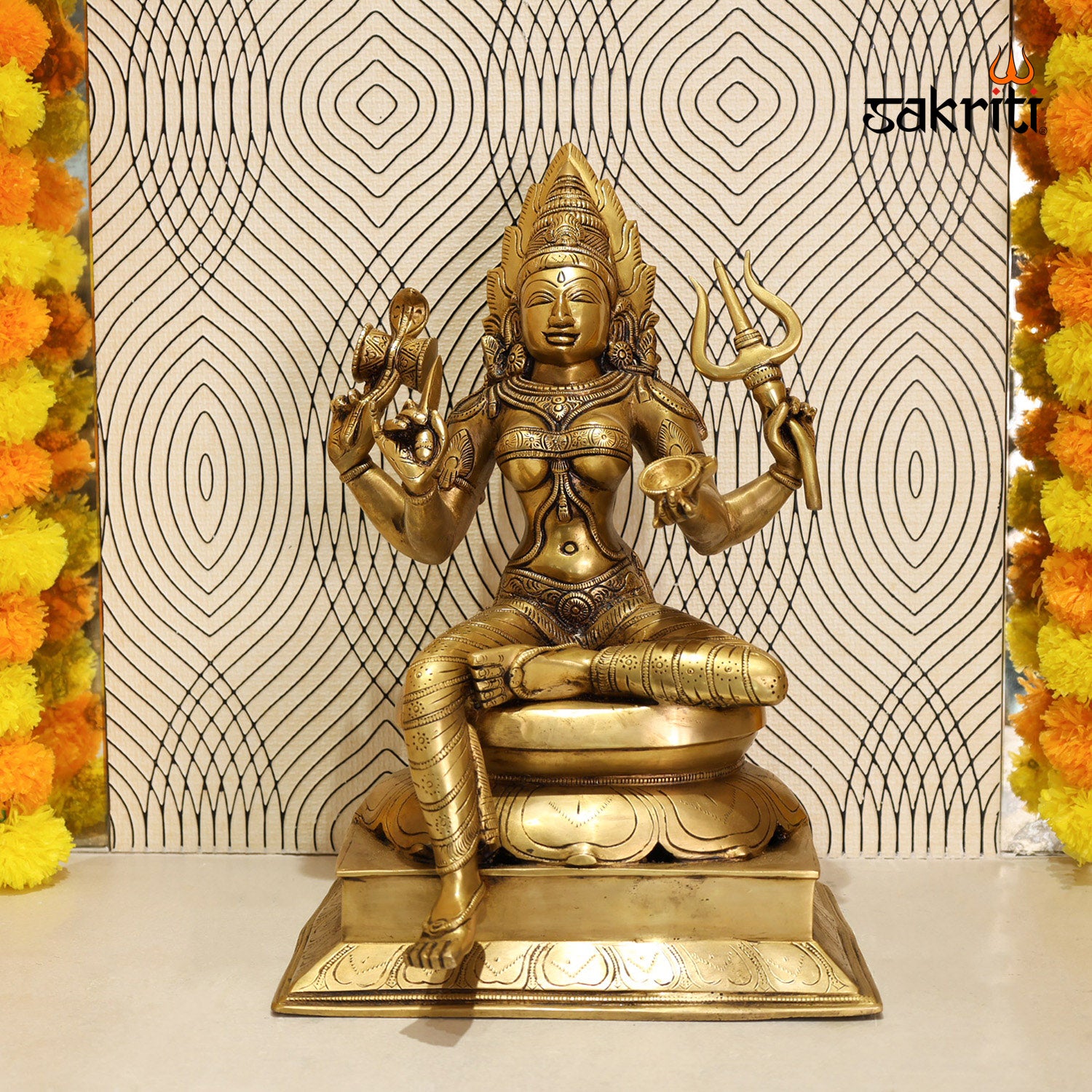 Brass Mari Amman – 16 Inch Powerful Goddess Idol for Wellness & Worshi ...