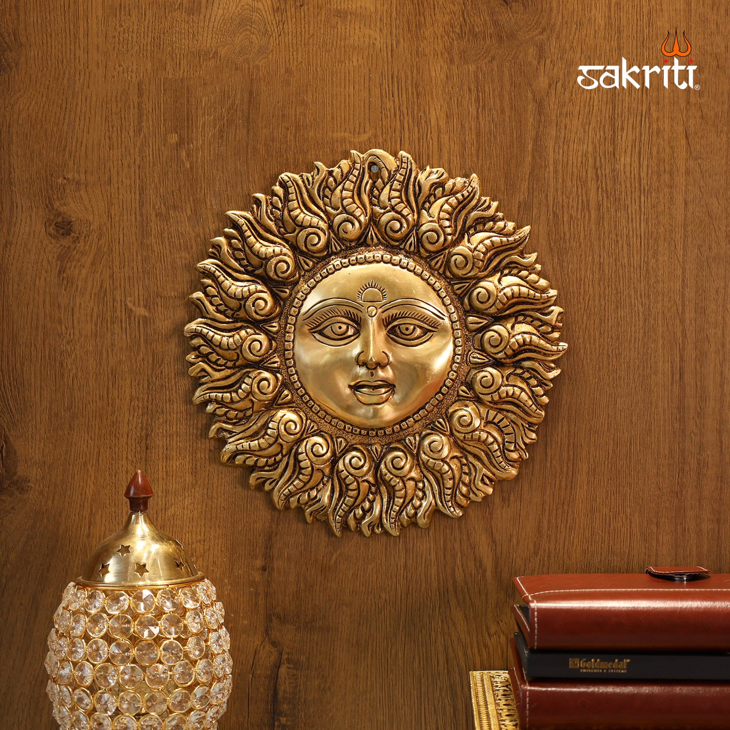 Brass Sun Face Wall Mounted – 11 Inch Decorative Solar Symbol for Pros ...