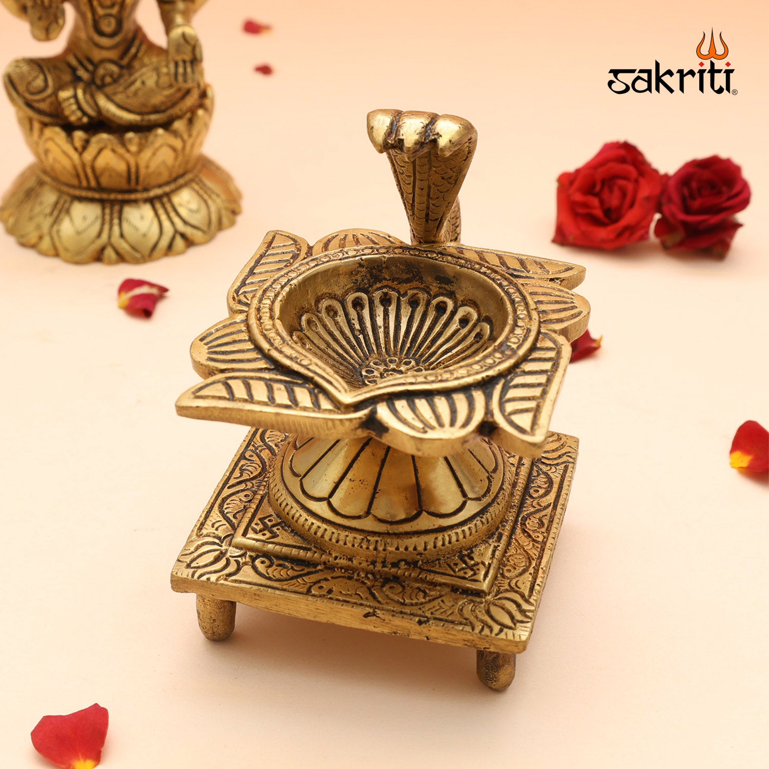 Brass Snake Tulsi Arti Stand – 4 Inch Decorative Puja Accessory ...