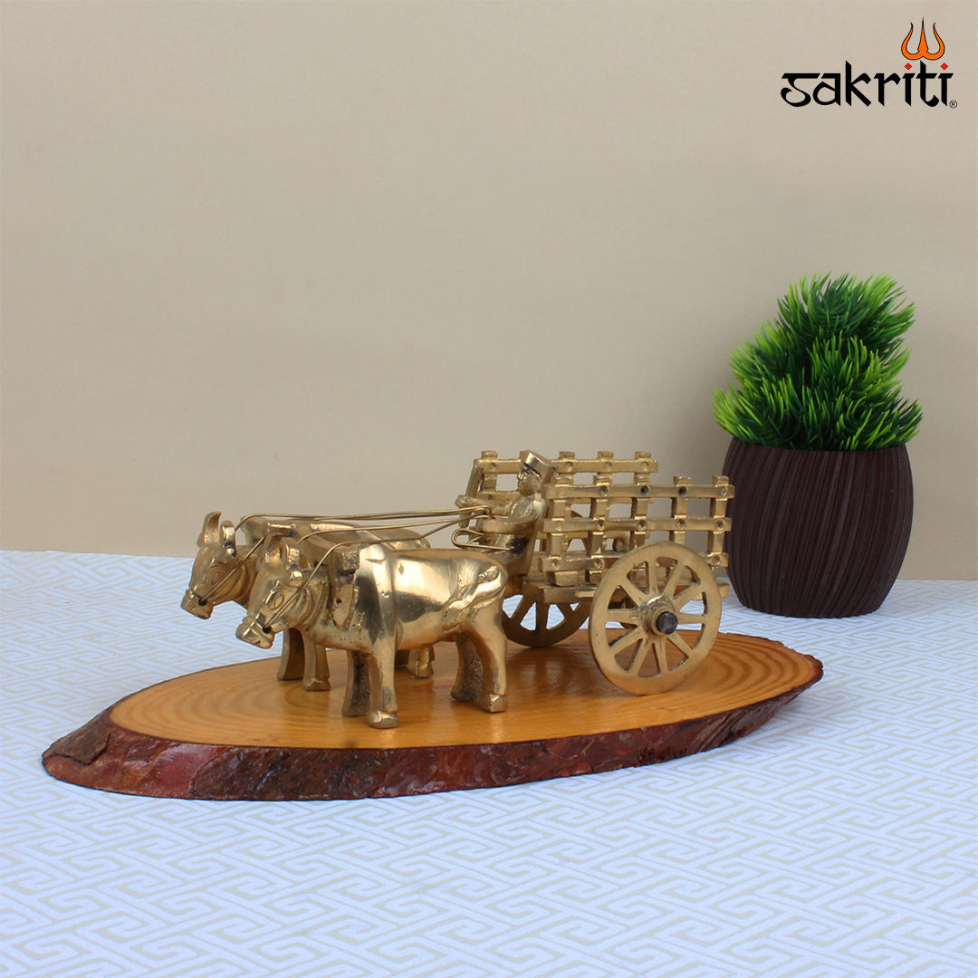 Brass Bullcart – 2.5 Inch Traditional Indian Ox Cart Figurine in Brass ...