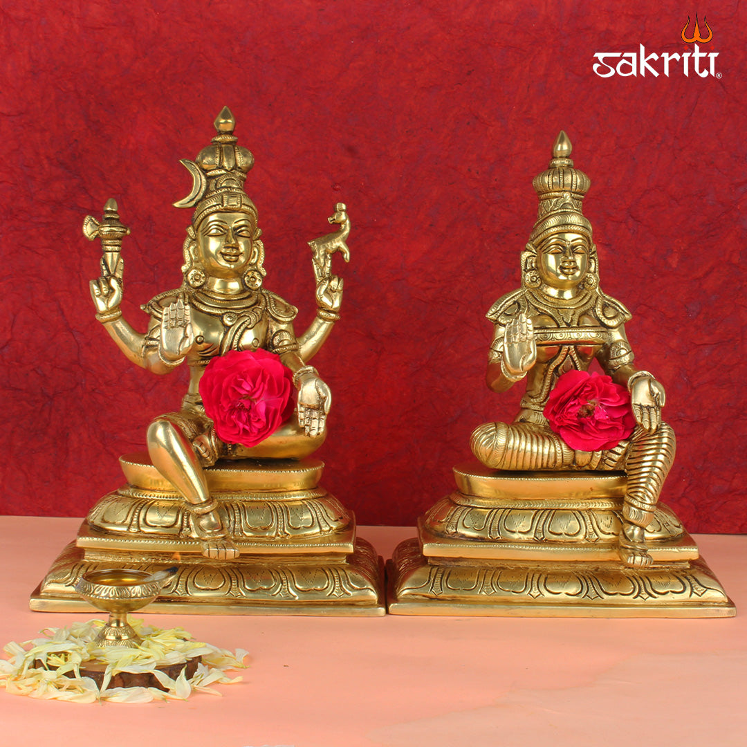 BRASS SOMASKANDAR SHIVAN (2 PCS) SITTING – Sacred Needs